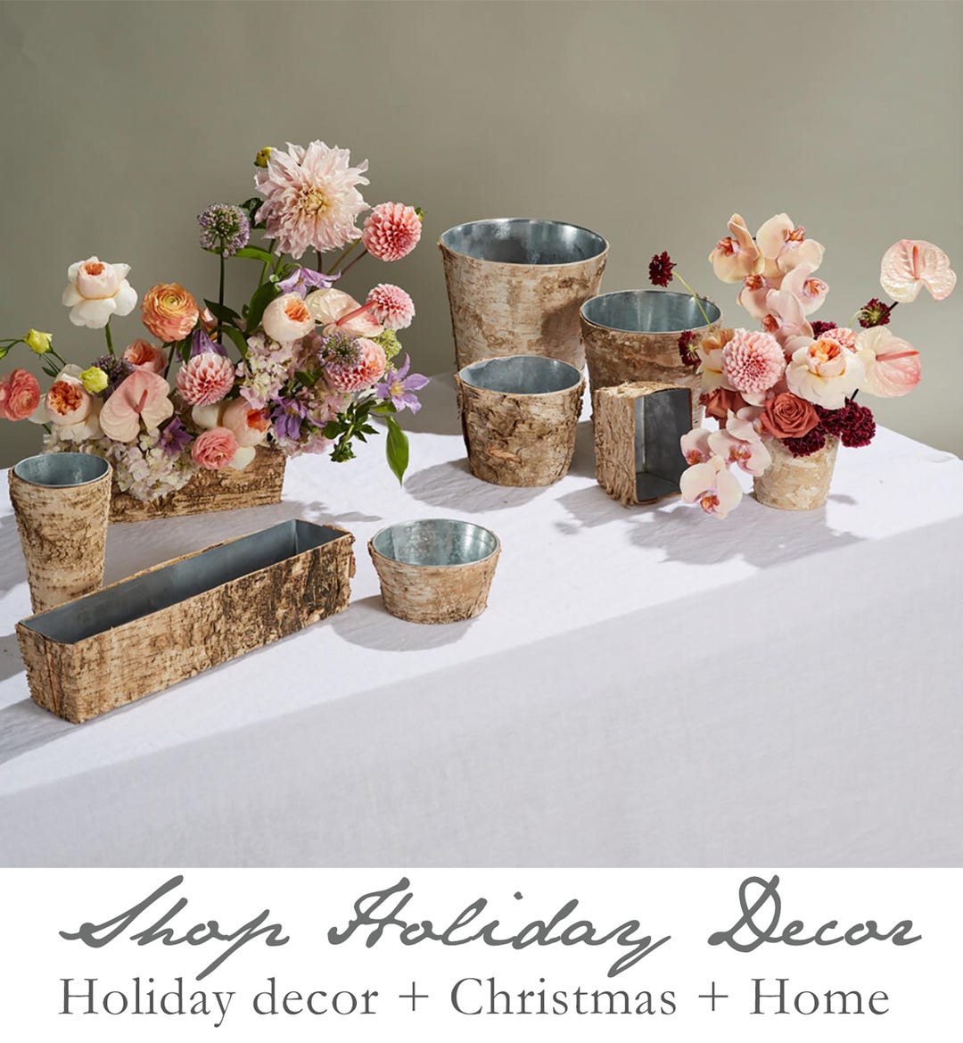 9 Sizes, Birch Centerpiece, White Birch Planter, Planter Pot, Cache Pot ...