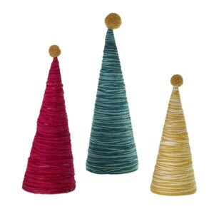 3 PC Christmas Tree Decor, Wool Christmas Trees, Tree Topper, Modern ...