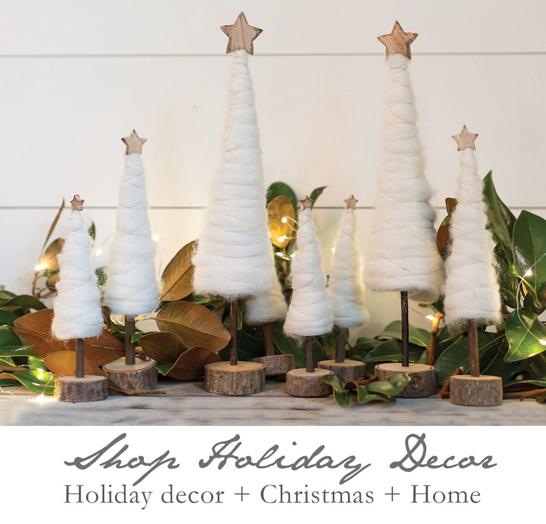 2 - 4 PCS, Christmas Tree Decor, White Wool Christmas Trees, Modern ...