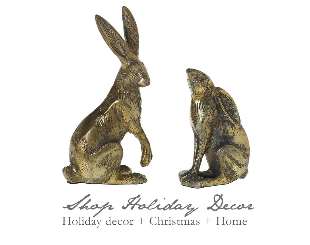 Antique Gold Bunny Statue, Silhouette Bunny Statue, 2 Sizes, Easter ...