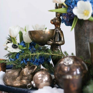 Deer, Hare or Fox Candy Dish, Christmas Candy Dish, Brass Candy Dish ...