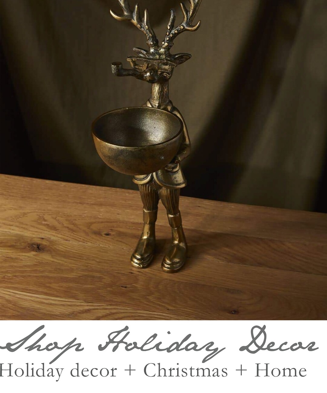 Deer, Hare or Fox Candy Dish, Christmas Candy Dish, Brass Candy Dish ...