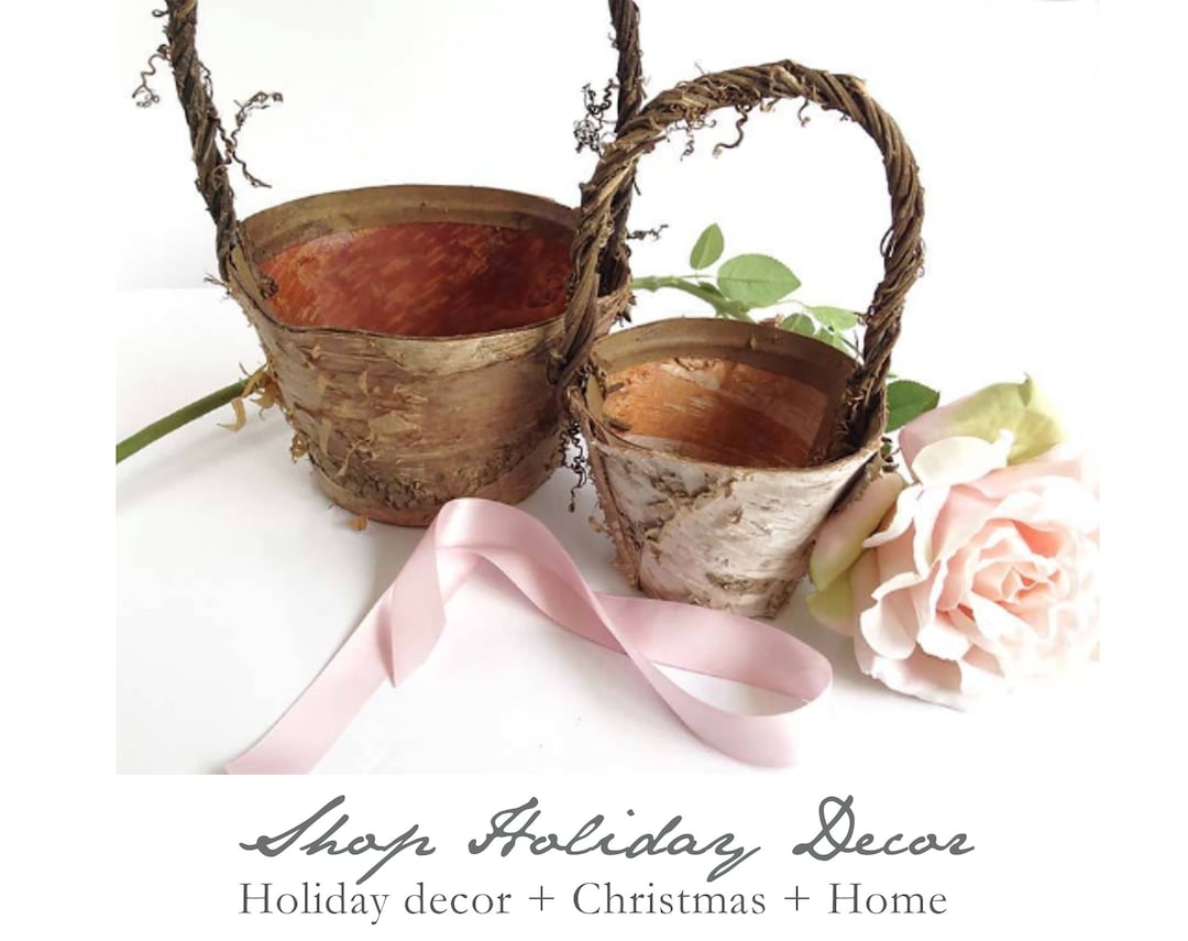 Two Sizes, Rustic Easter Basket, Birch Basket, Bohemian Decor, Easter ...