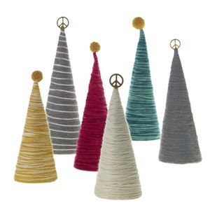 3 PC Christmas Tree Decor, Wool Christmas Trees, Tree Topper, Modern ...