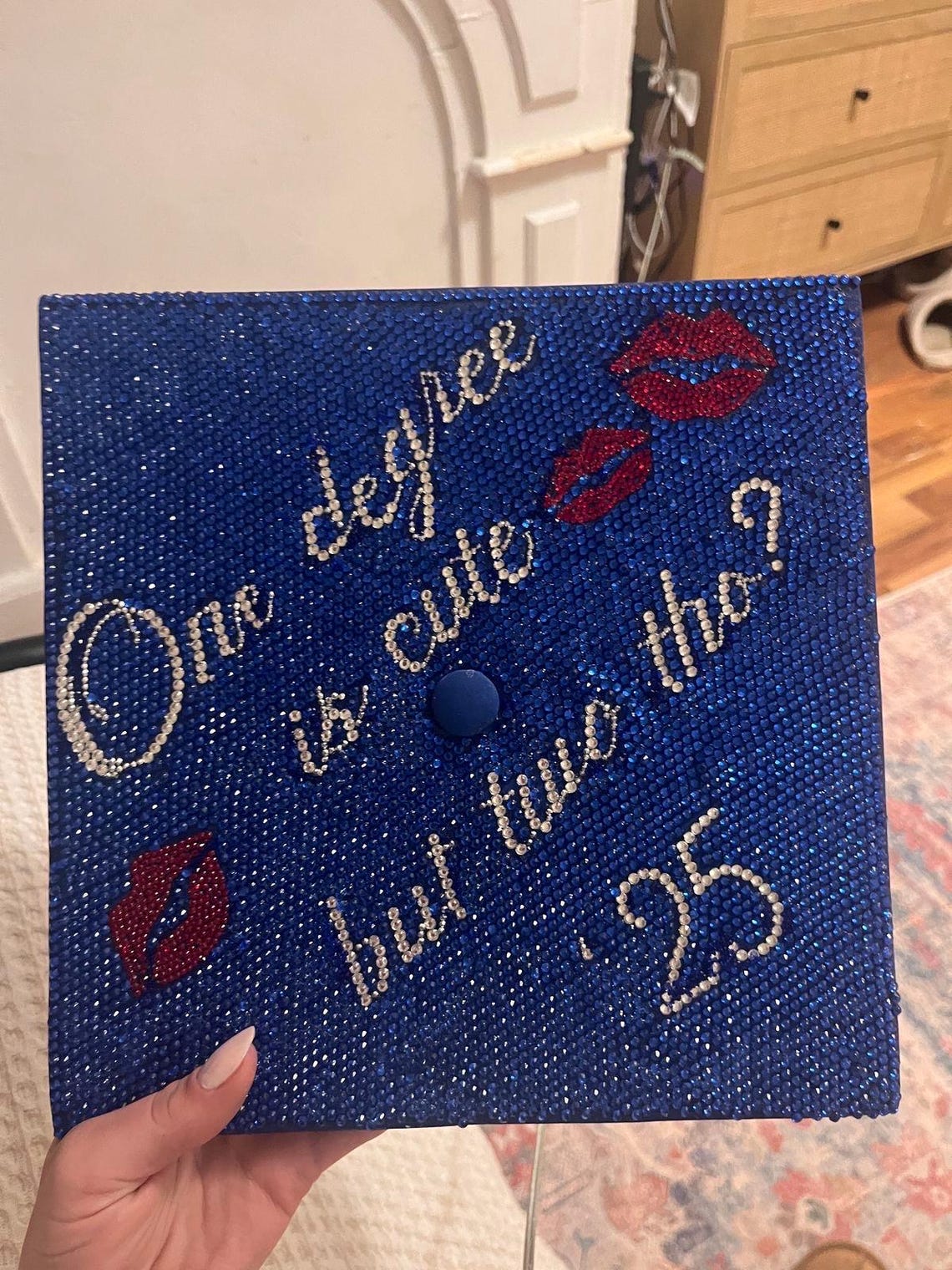 Girly Pop Rhinestone Graduation Cap Topper | Short N’ Sweet or One ...