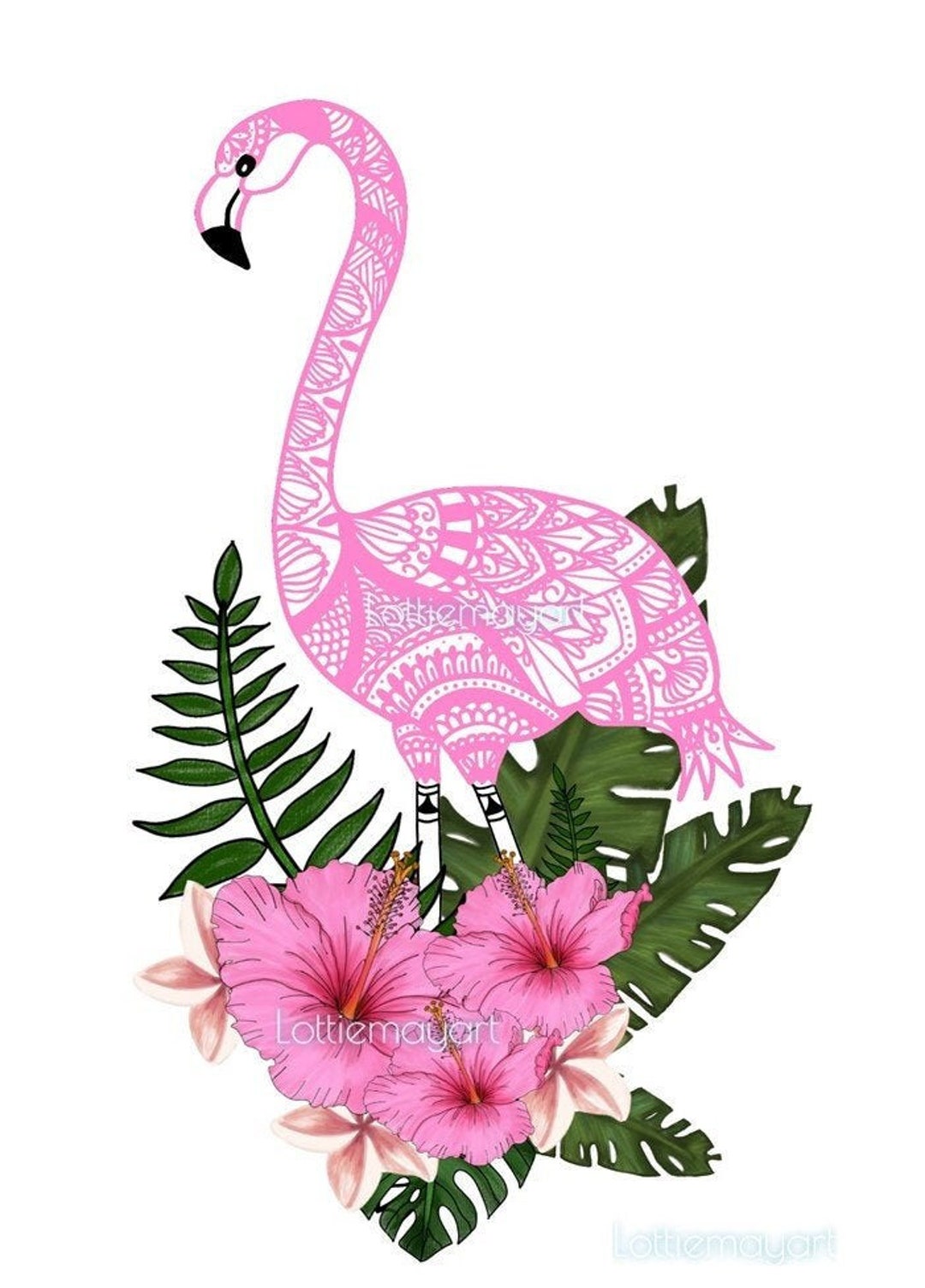 Pink Flamingo Mandala Design PNG Transparent - Etsy