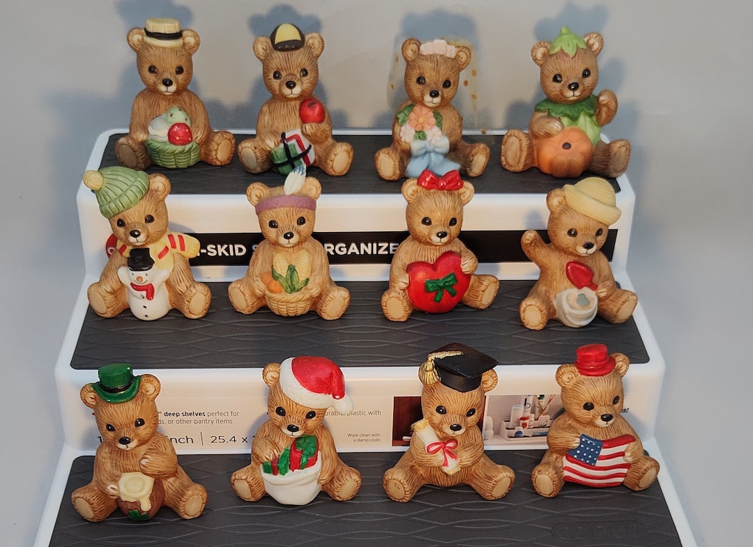 Seasonal Calendar HOMCO Bears, 1970's, Ceramic, Collectors Items, Set ...