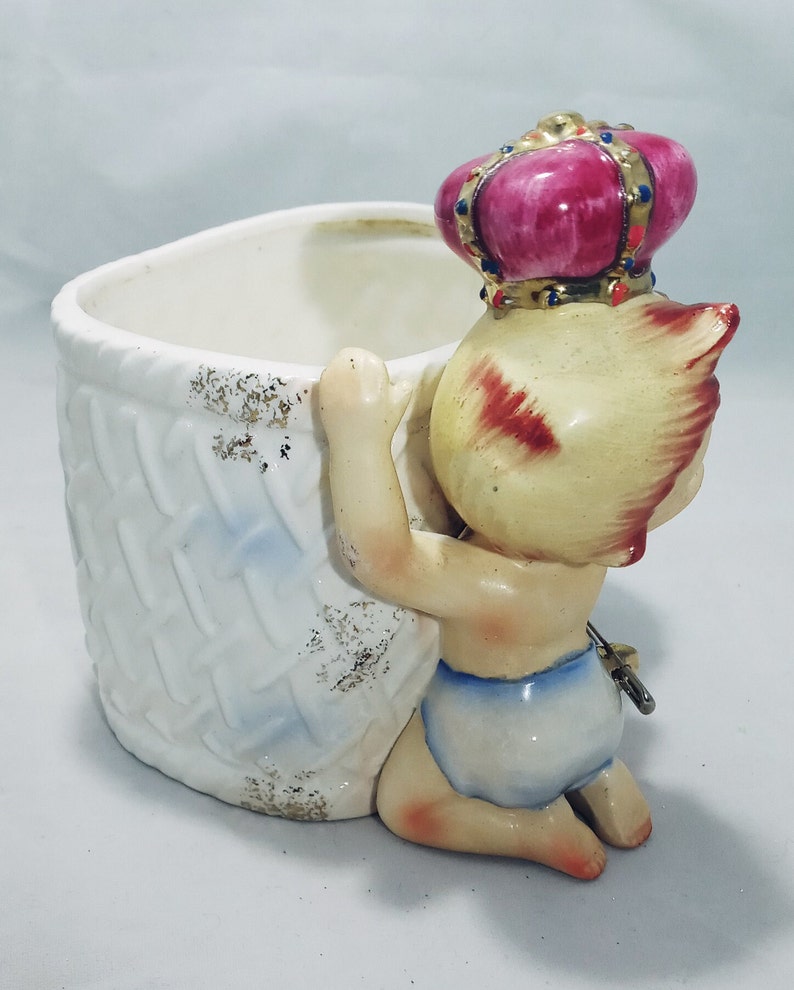 Adorable Lefton Planter, Ceramic, 1950's, Japan, Baby in Blue Diaper - Etsy