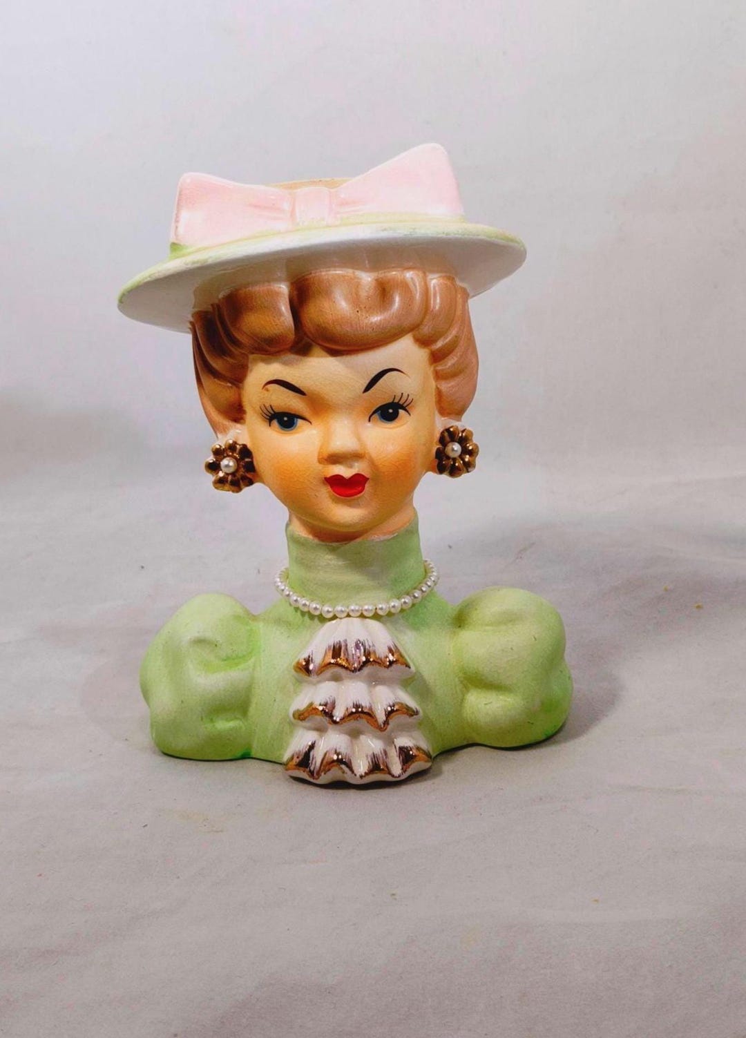 Vintage Victorian Lady Head Vase: Ceramic Planter, Japan 1967 - Etsy
