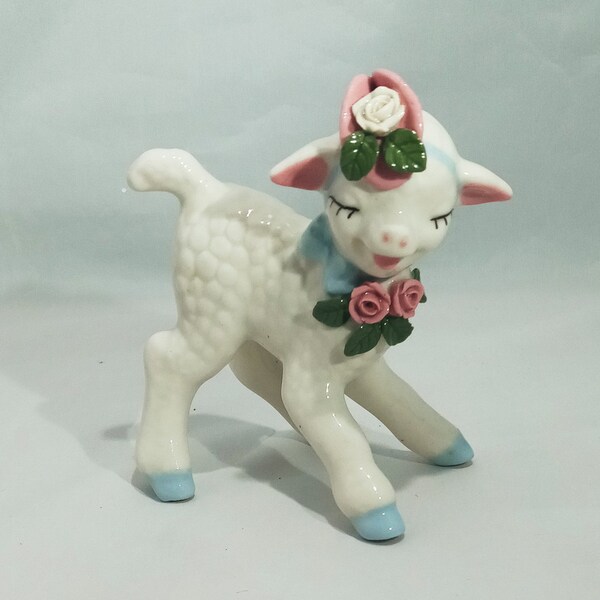 Porcelain Lamb Figurine - Etsy