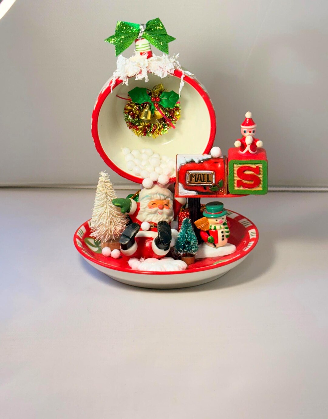 Christmas Floating Teacup of Santa Vignette, Christmas Holiday Decor (7 ...