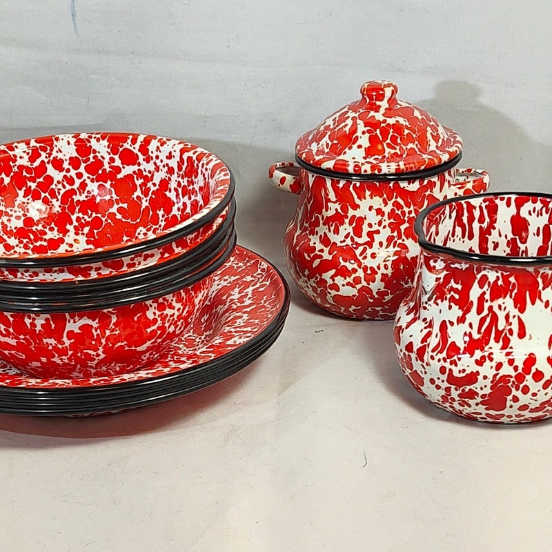 Enamelware Set - Etsy