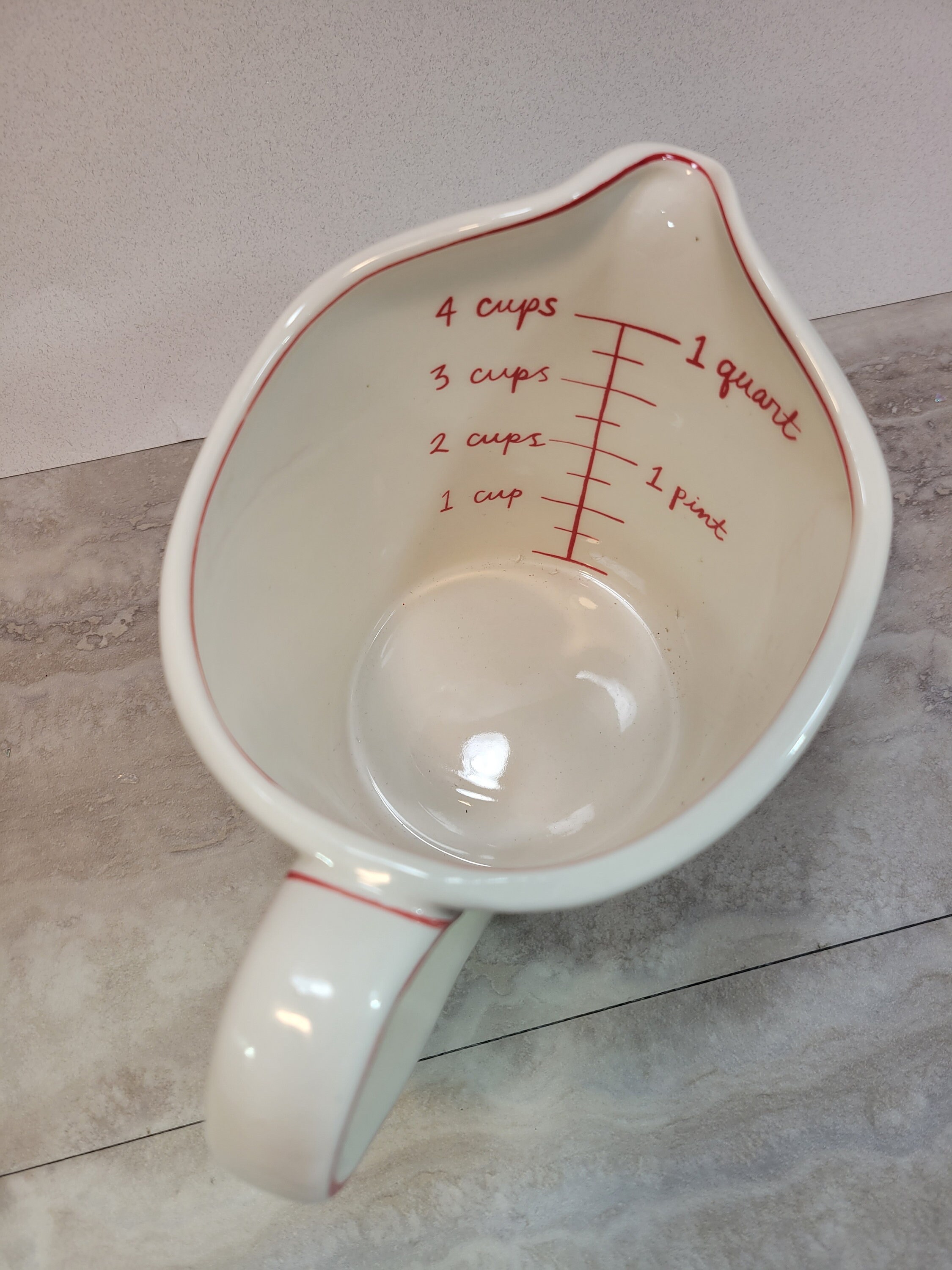 Gingerbread Man Quart Size Measuring Cup, 4 Cups, Ceramic Made by Molly ...