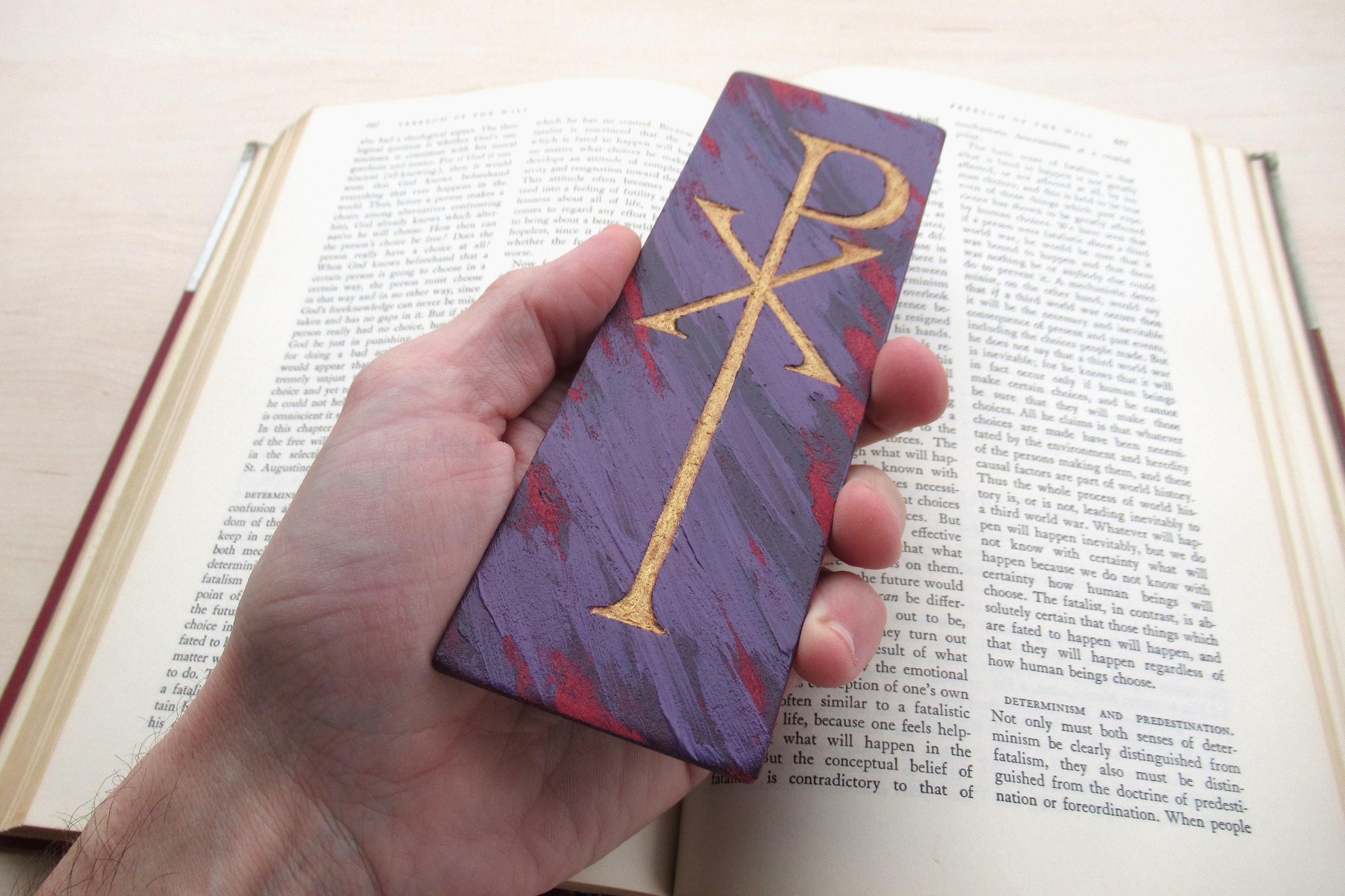 Wooden Byzantine Empire Bookmark Eastern Roman Empire Bookmark, Chi Ro ...