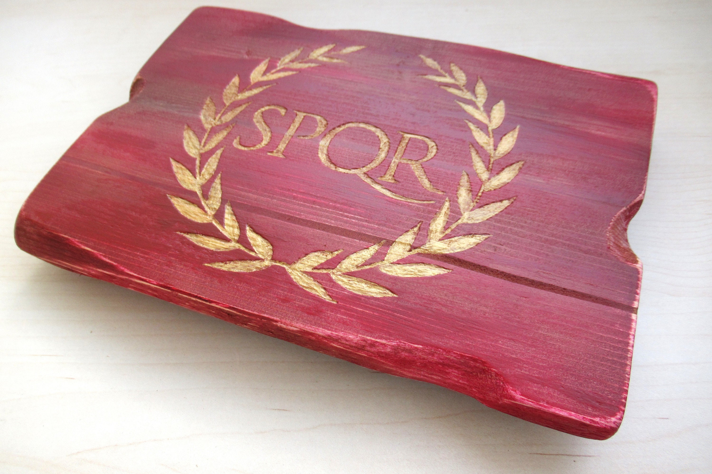 SPQR Roman Standard Wall Art Roman Empire, Wood Roman Flag, Banniere ...