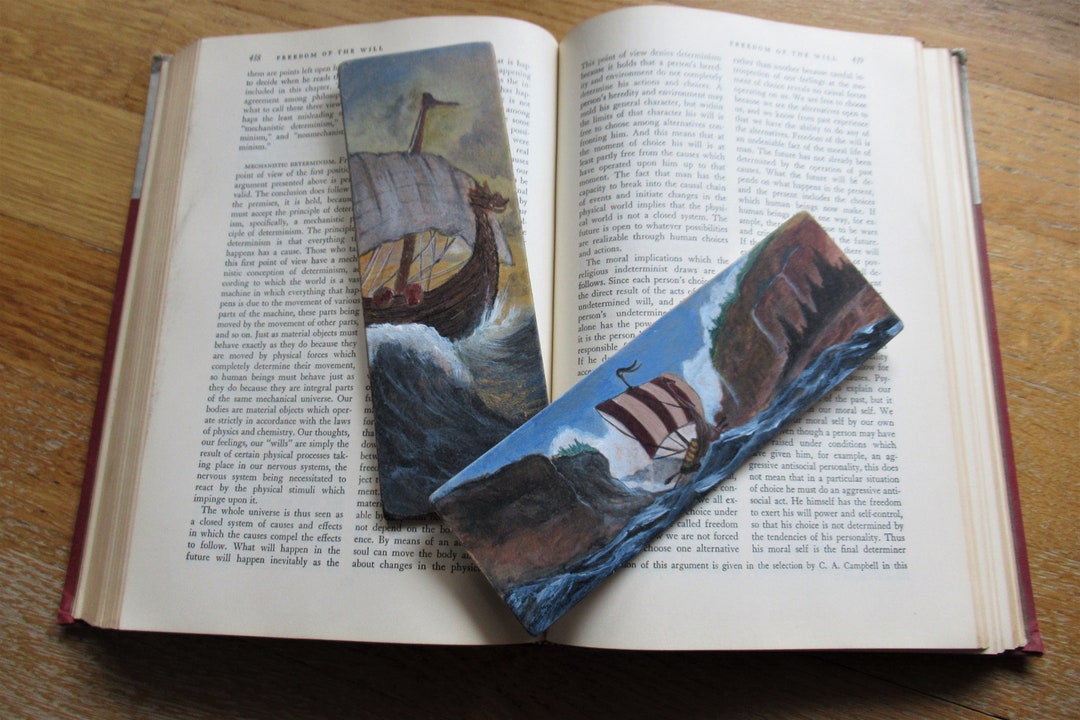 Wooden Hand Painted Bookmarks Viking Ships Viking Bookmarks, Gift for ...