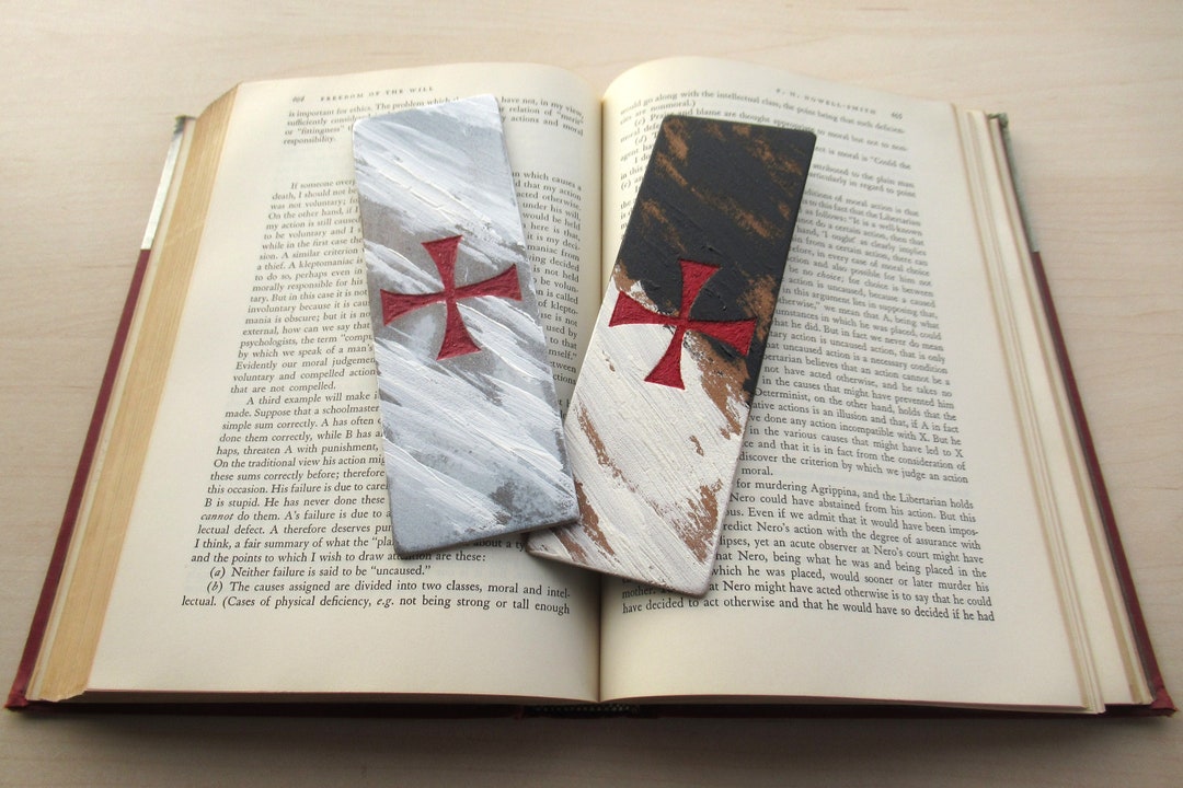Wooden Templars Hand Painted Bookmark - Templar Knights Bookmark ...