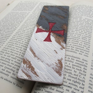 Wooden Templars Hand Painted Bookmark - Templar Knights Bookmark, Crusader Bookmark, Crusader ...