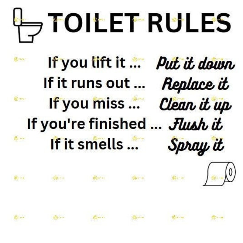 Bathroom Rules Svg - Etsy