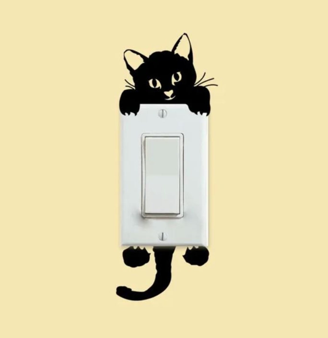 Cat Light Switch Electric Plate Digital Image of Upper & Lower Cat SVG ...