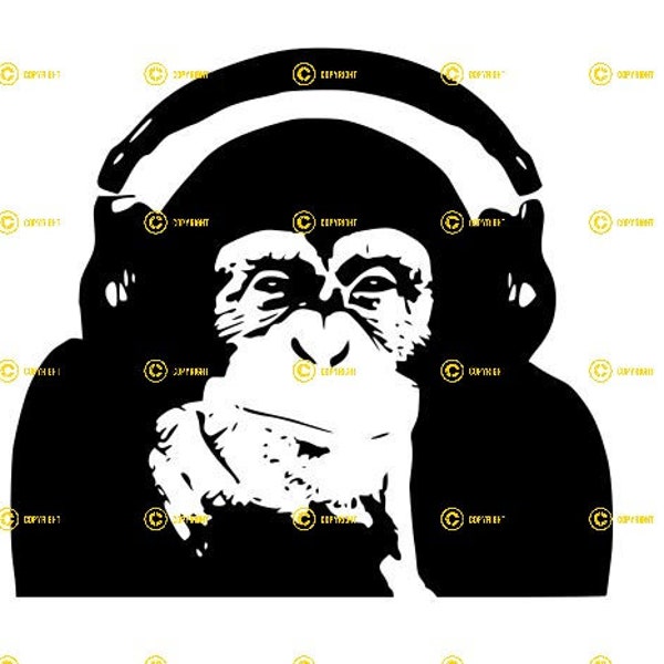 Monkeys in headphone - Etsy België
