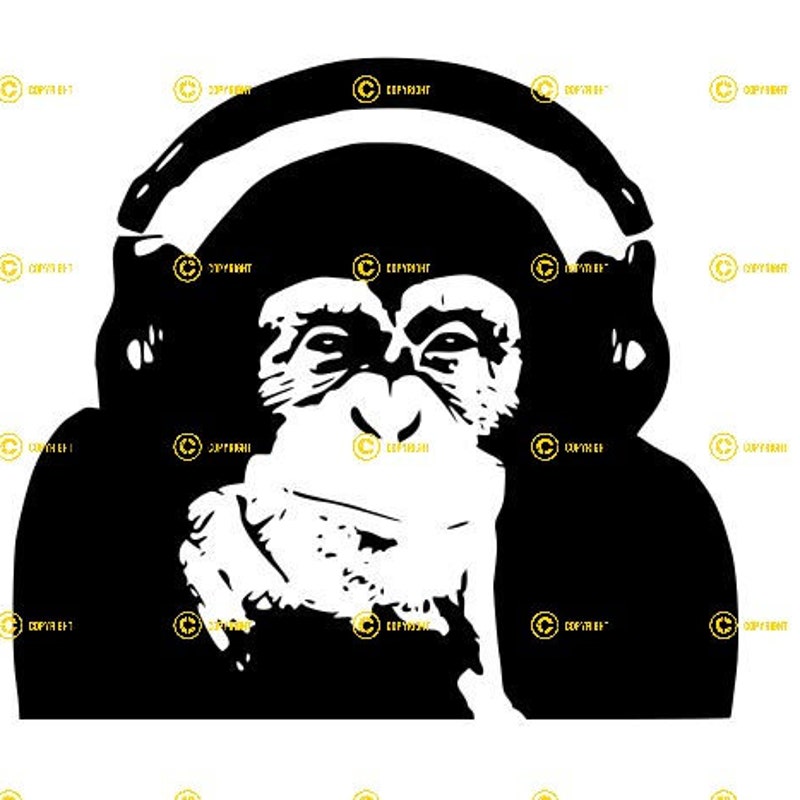 Monkeys in headphone - Etsy België