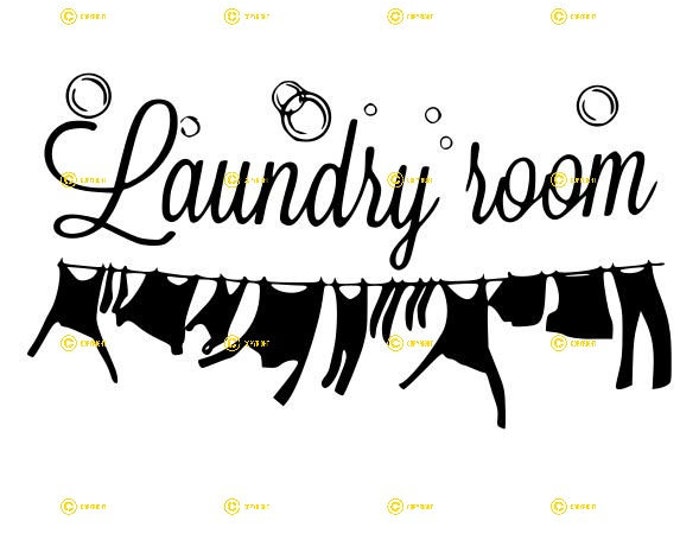 Digital Download Folded Clothes SVG, Black and White Laundry Drawing ...