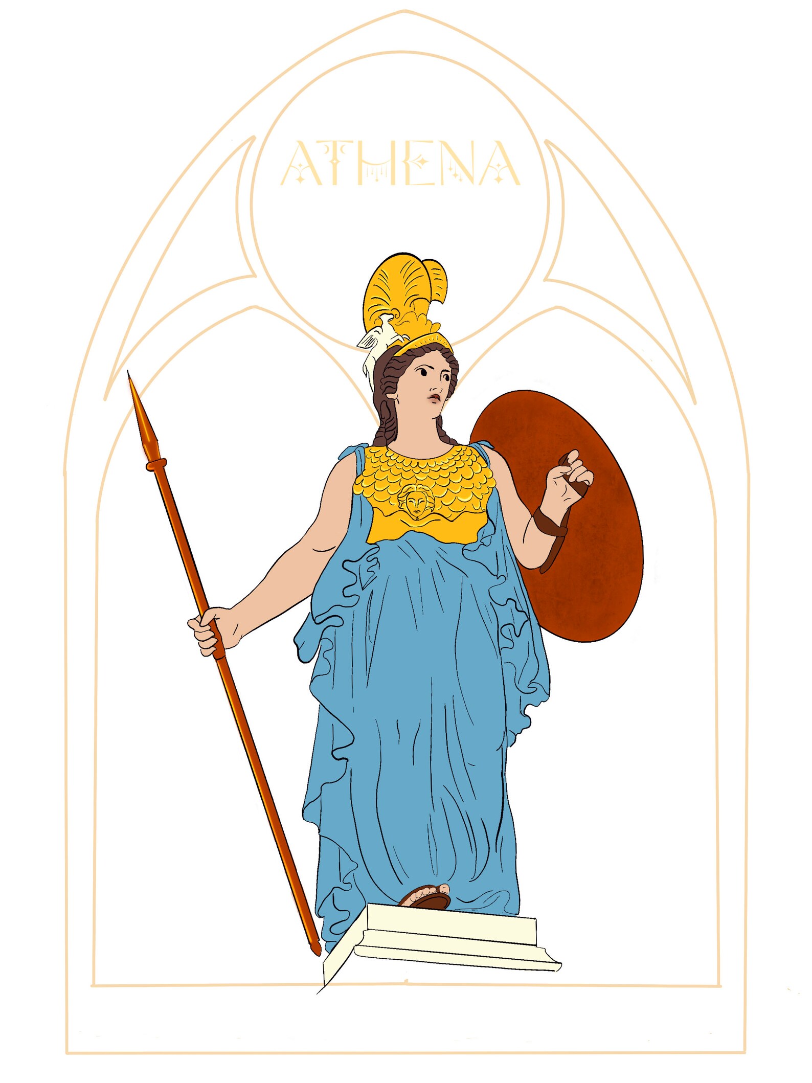 Athena Greek Goddess of Warfare | 5x7 Print | Mythology, Classical Art ...