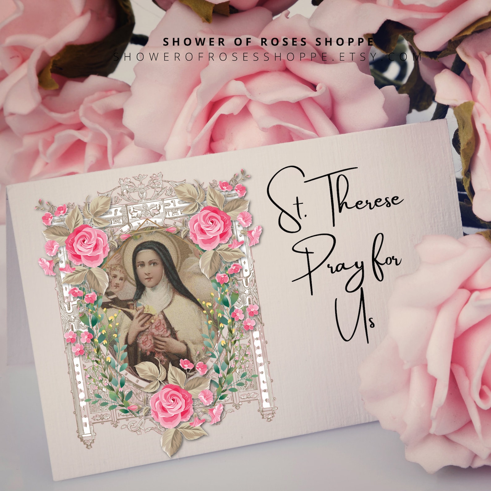 St. Therese Digital Download Catholic Printable St. Therese Graphic St ...