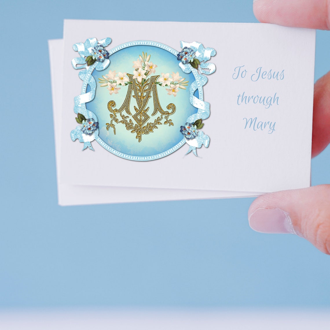 Virgin Mary MARIAN Monogram With Lilies , Download PNG, Catholic ...