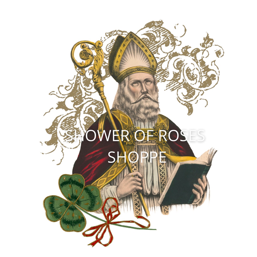St. Patrick Bishop Ireland Shamrock Catholic Digital Print Download ...