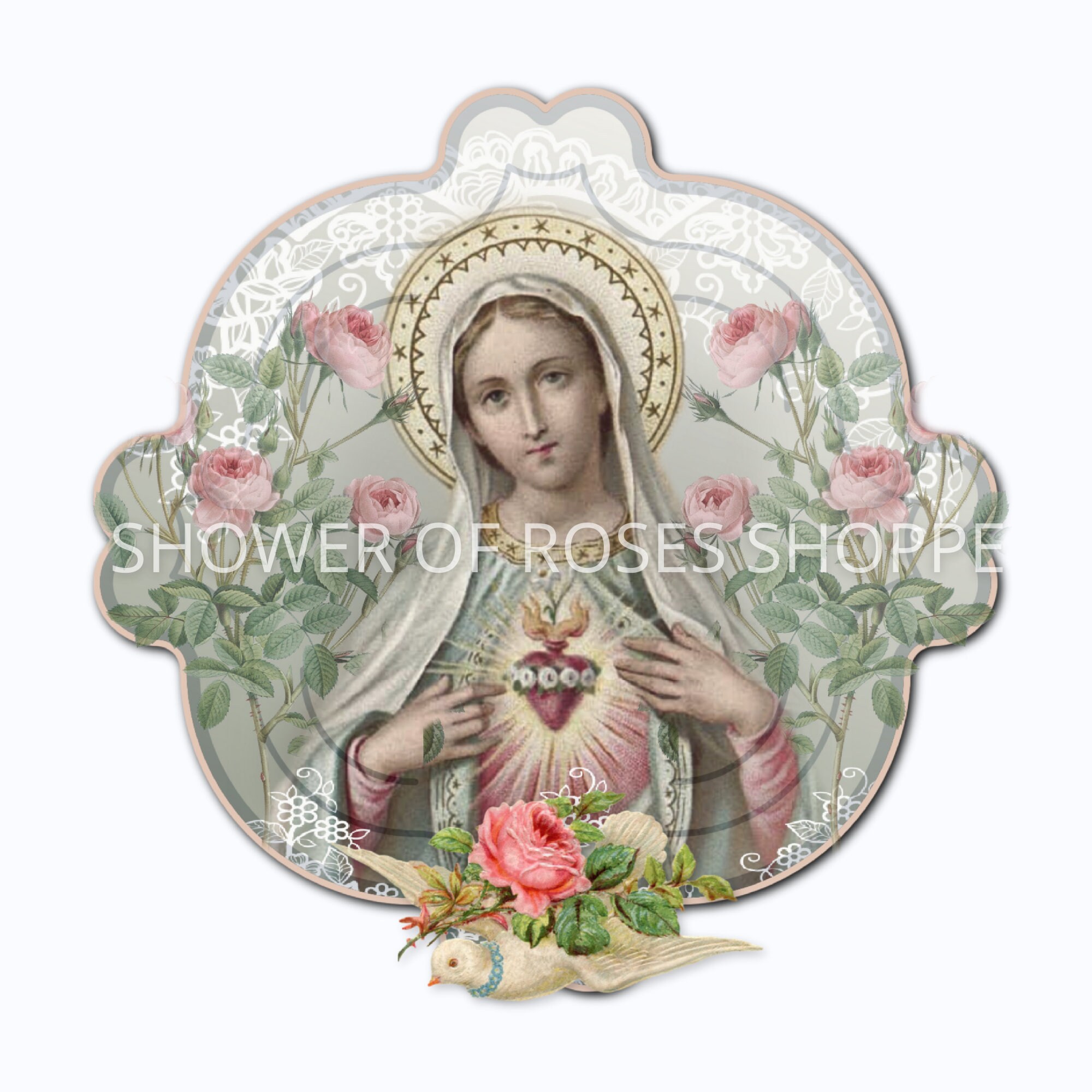 Immaculate Heart Virgin Mary Digital Download Catholic Printable Virgin ...