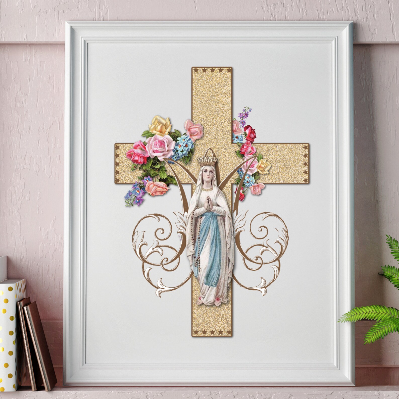 Virgin Mary - Lady of Lourdes - INSTANT Download PNG, Catholic Digital ...