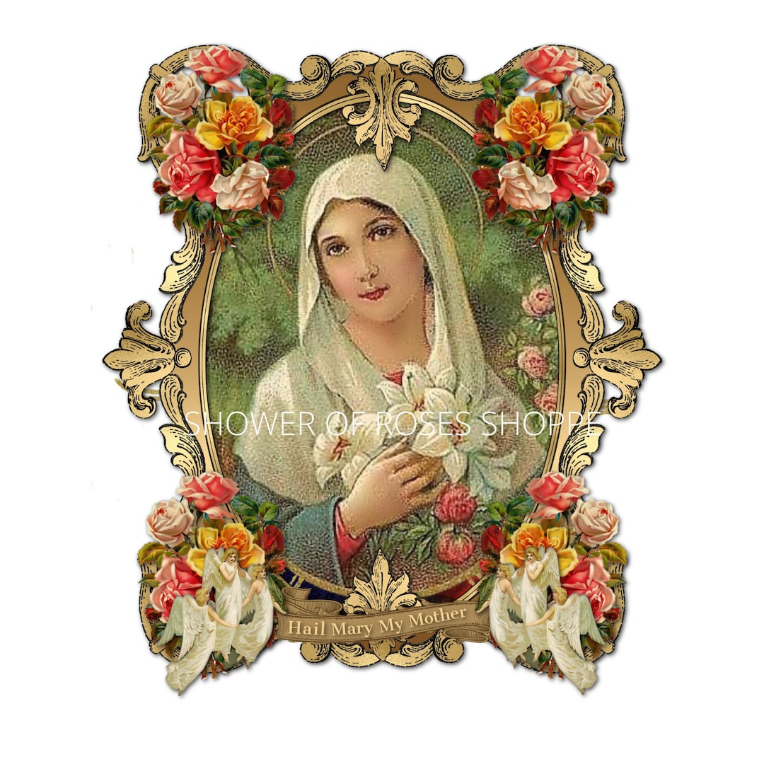 Virgin Mary - Blessed Mother Mary - INSTANT Download PNG, Catholic ...