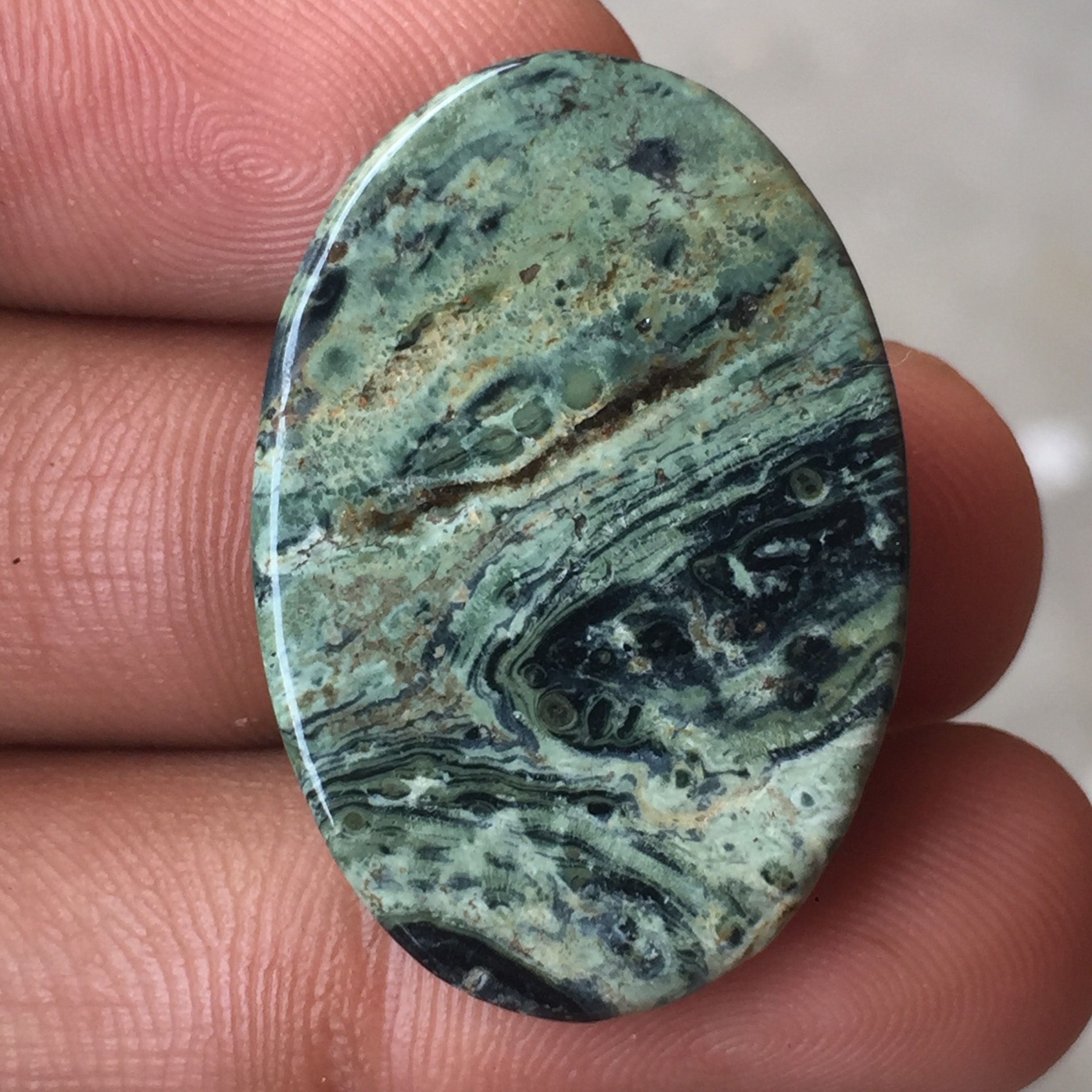 Green Jasper Cabochon Gemstone Smooth Stone Polish Oval Shape | Etsy