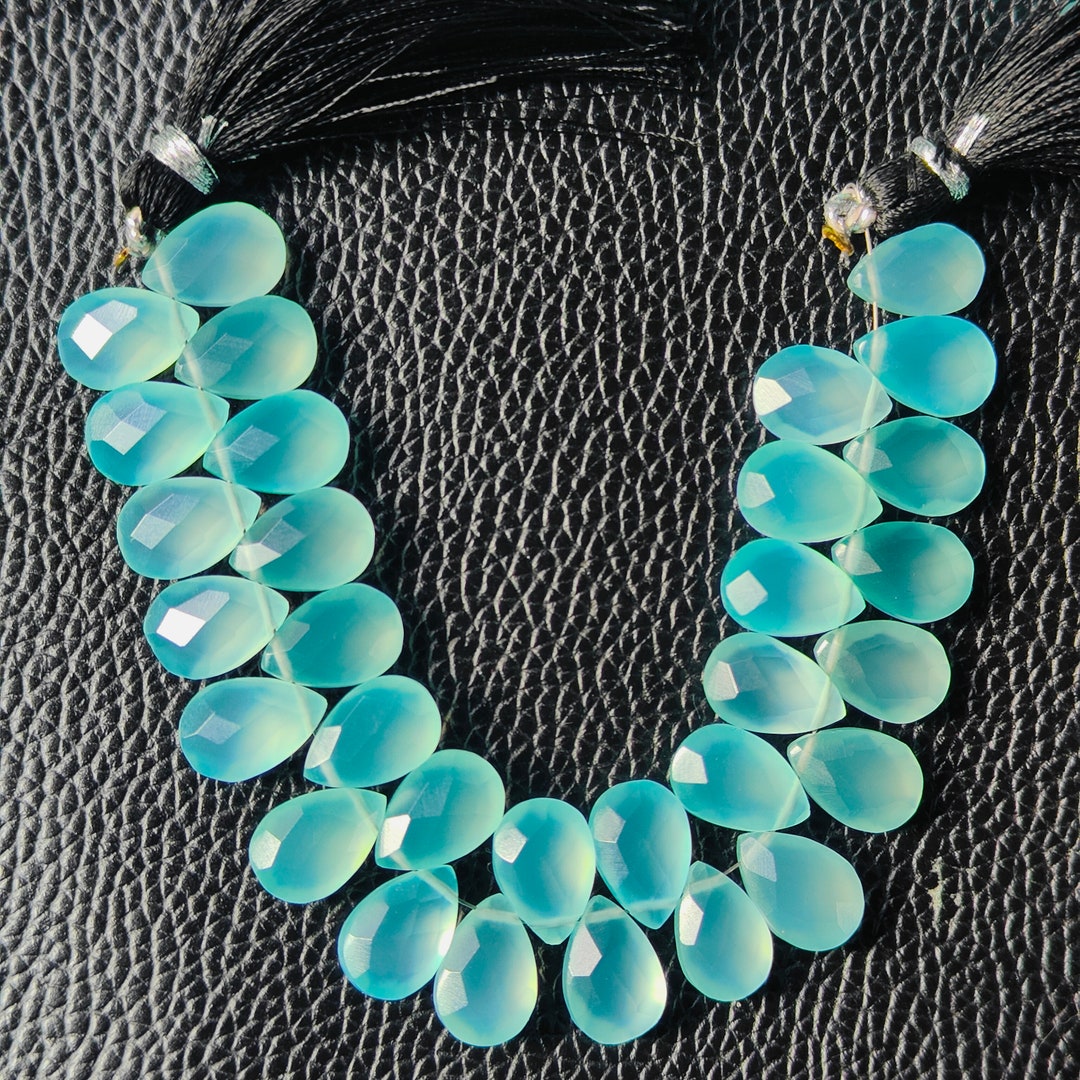 Top Quality Aqua Chalcedony Briolette Strand Gemstone Size 14x10 MM ...
