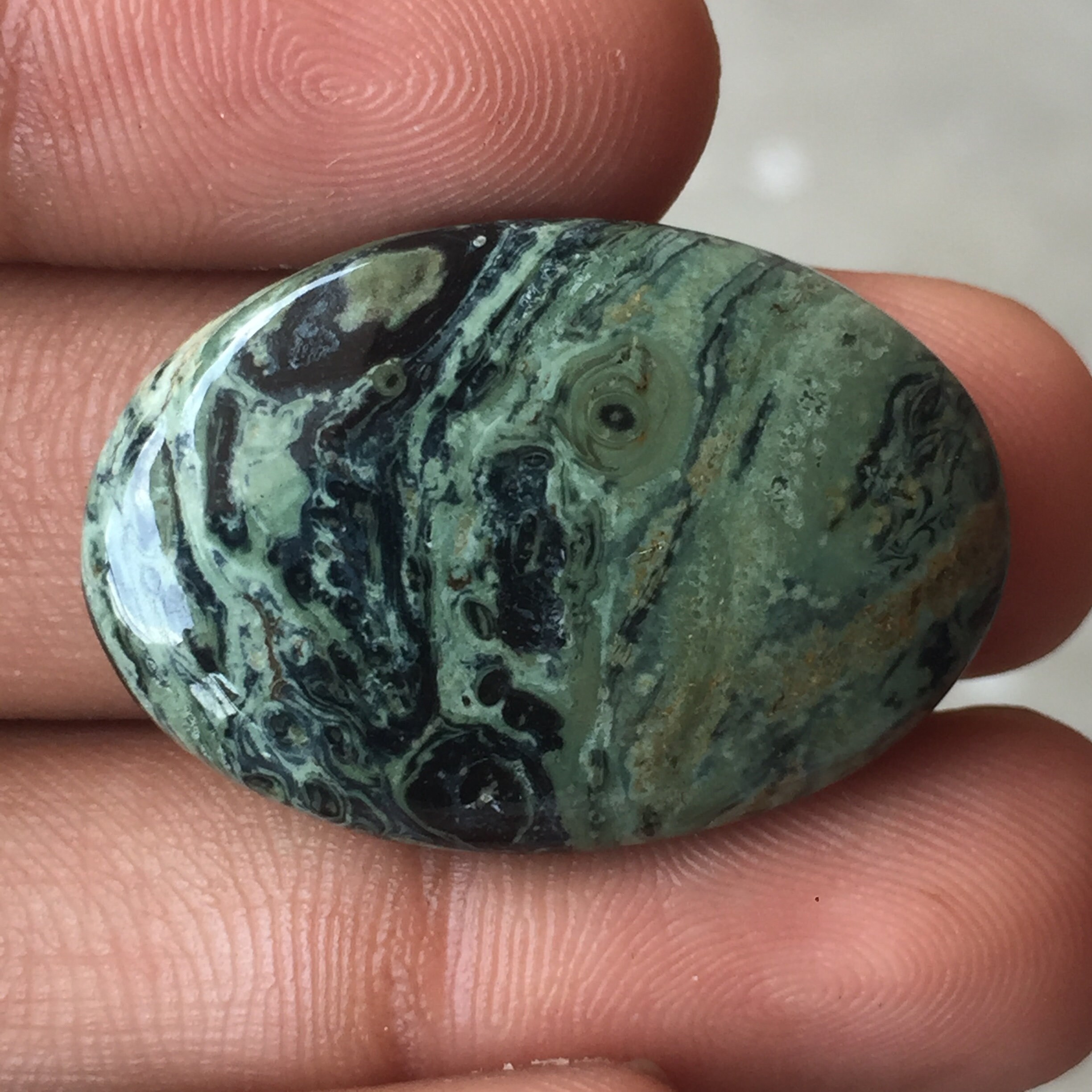 Green Jasper Cabochon Gemstone Smooth Stone Polish Oval Shape | Etsy