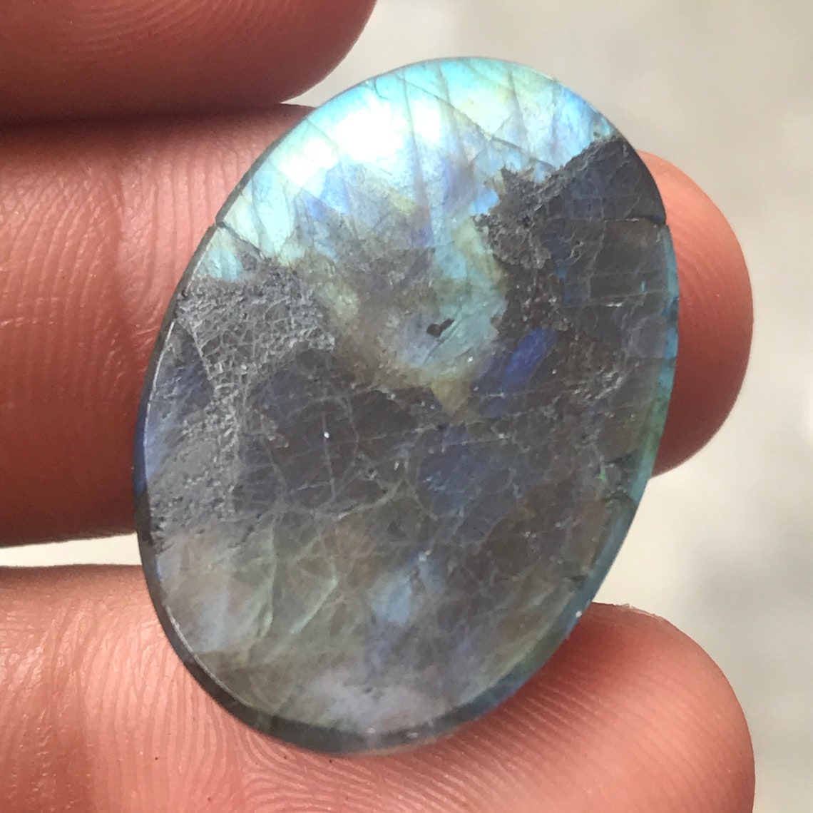 Beautiful Gorgeous Green Flashy Labradorite Cabochon Gemstone | Etsy