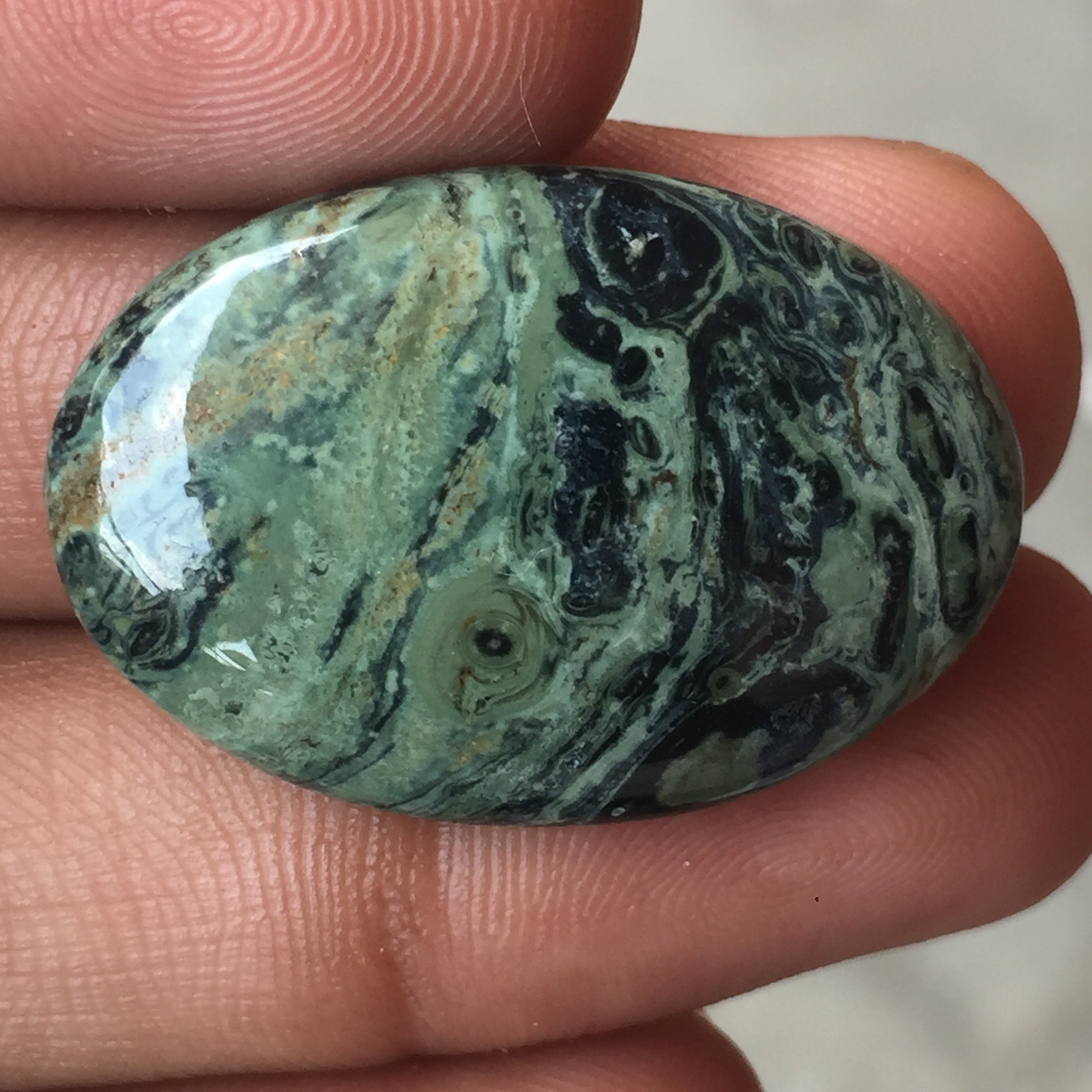 Green Jasper Cabochon Gemstone Smooth Stone Polish Oval Shape | Etsy