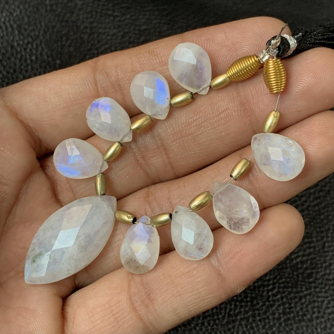 Amazing Rainbow Moonstone Gemstone Pear Shape Approx. Size 14x10 MM ...