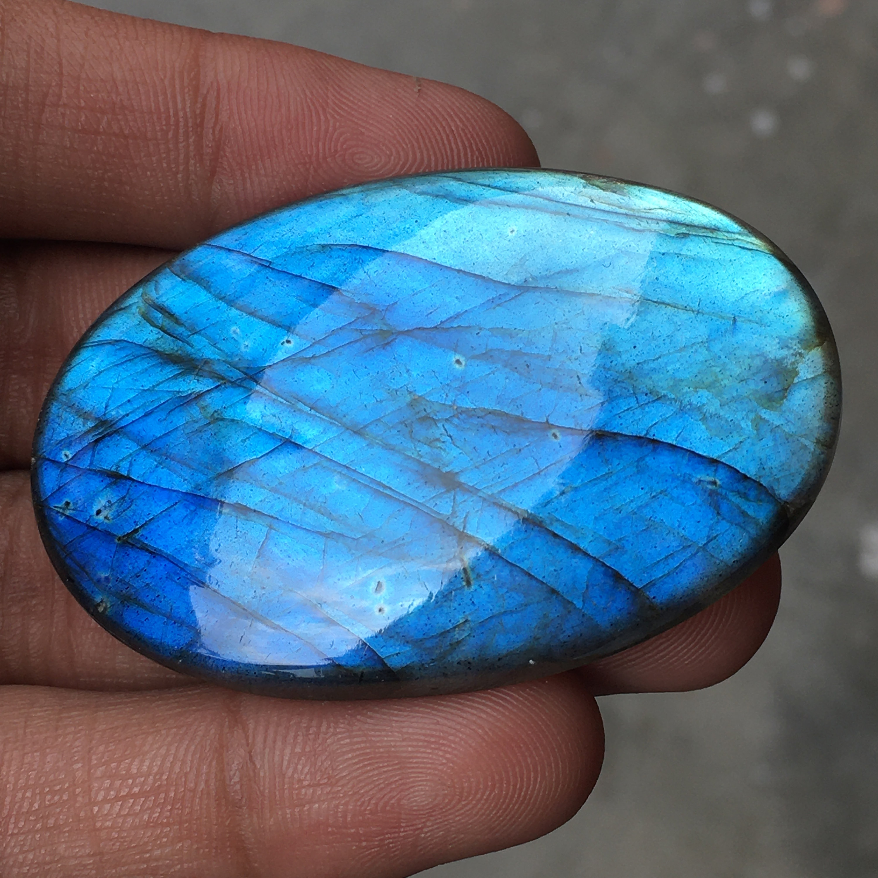 100% Full Blue Large Labradorite Cabochon Gemstone- Full Flashy ...