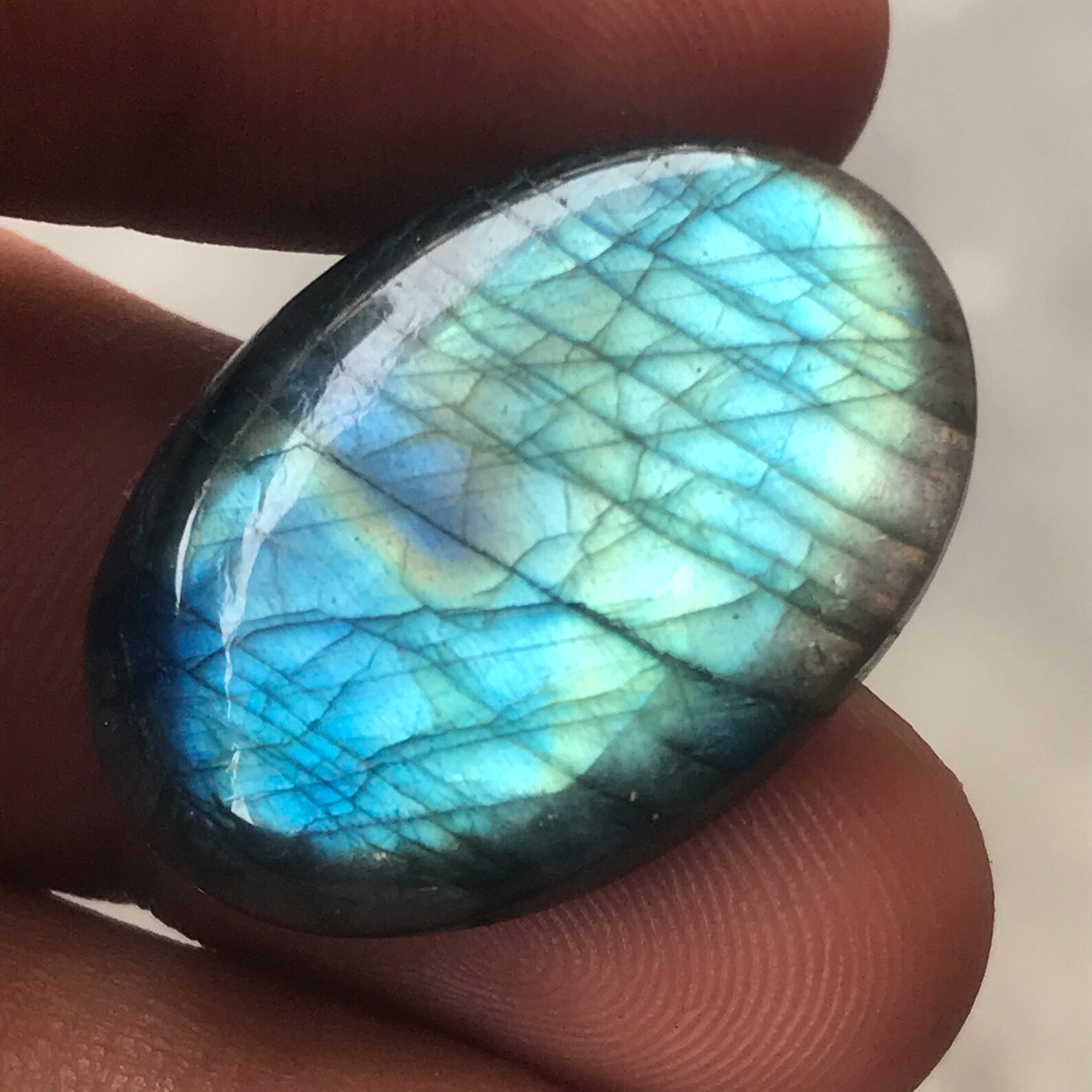 Beautiful Gorgeous Green Flashy Labradorite Cabochon Gemstone | Etsy