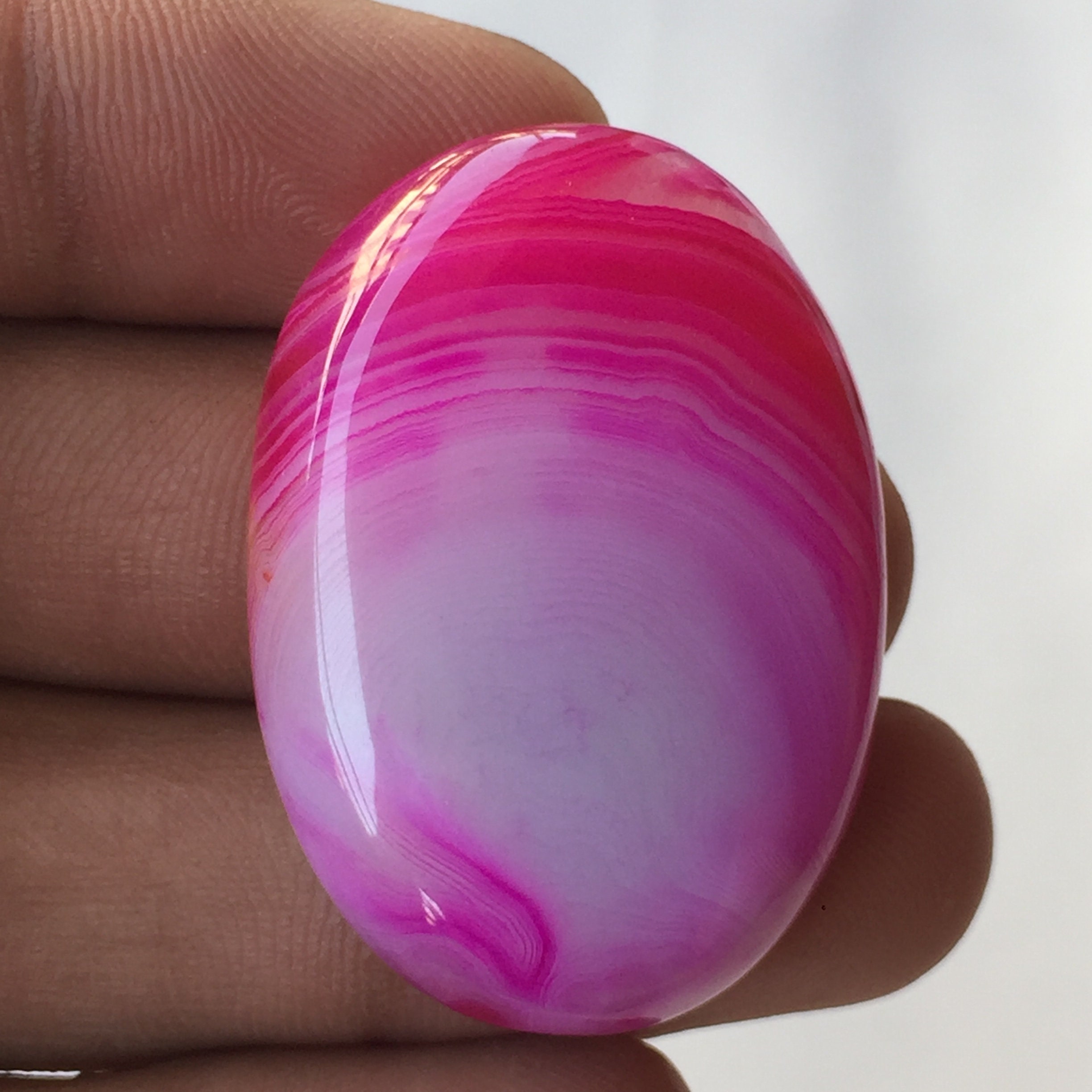 Pink Jasper Cabochon Gemstone Smooth Stone Polish Oval Shape | Etsy