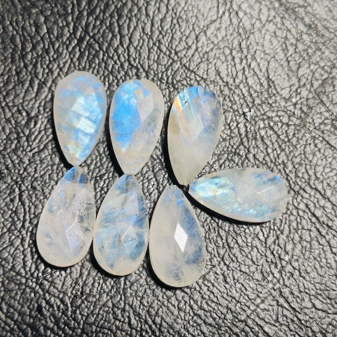 Blue Flashy Rainbow Moonstone Briolette Loose Gemstone Size 10x16 MM 7 ...