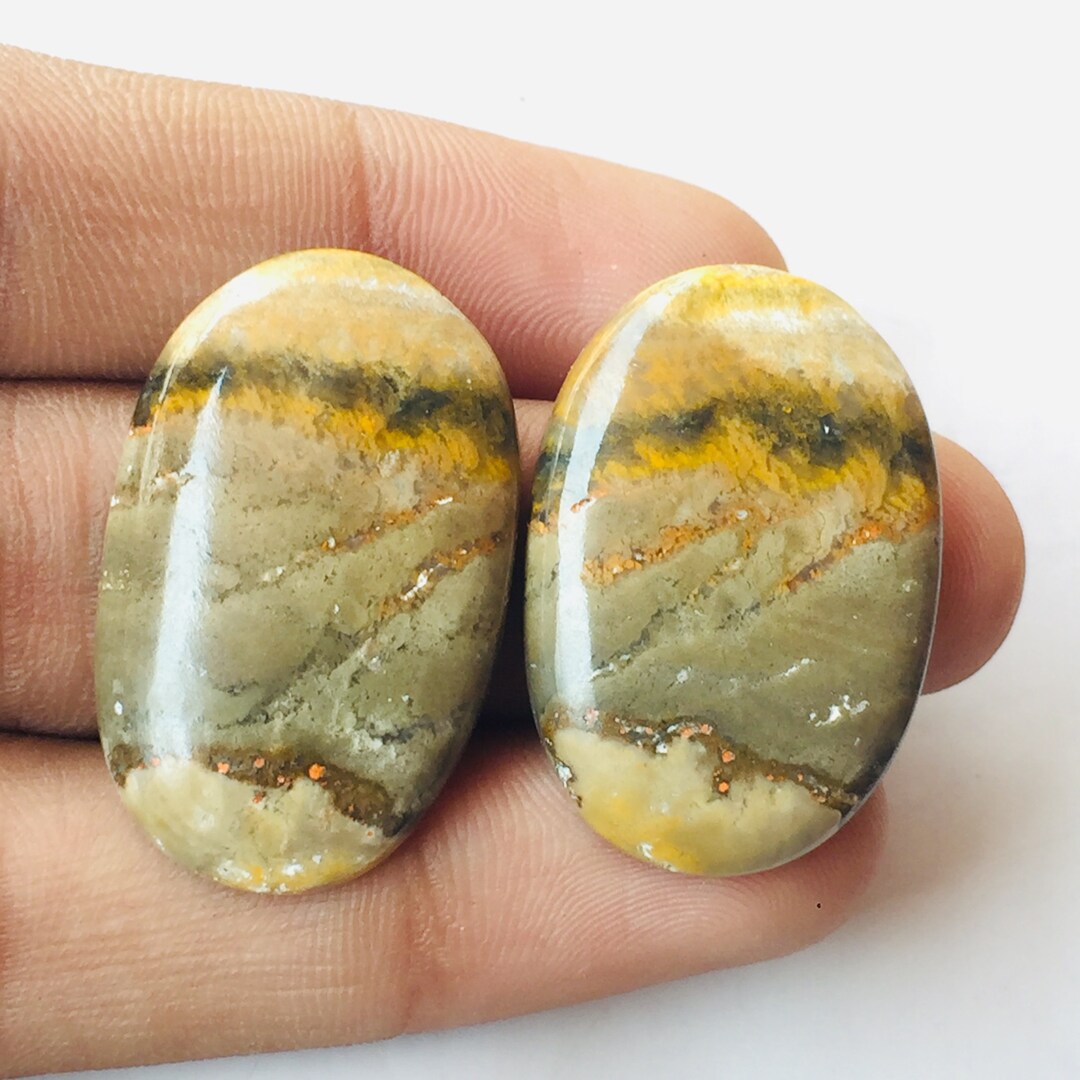 Spectrolite Bumble Bee Smooth Cabs Loose Gemstone Size 33x20x5 MM Oval ...