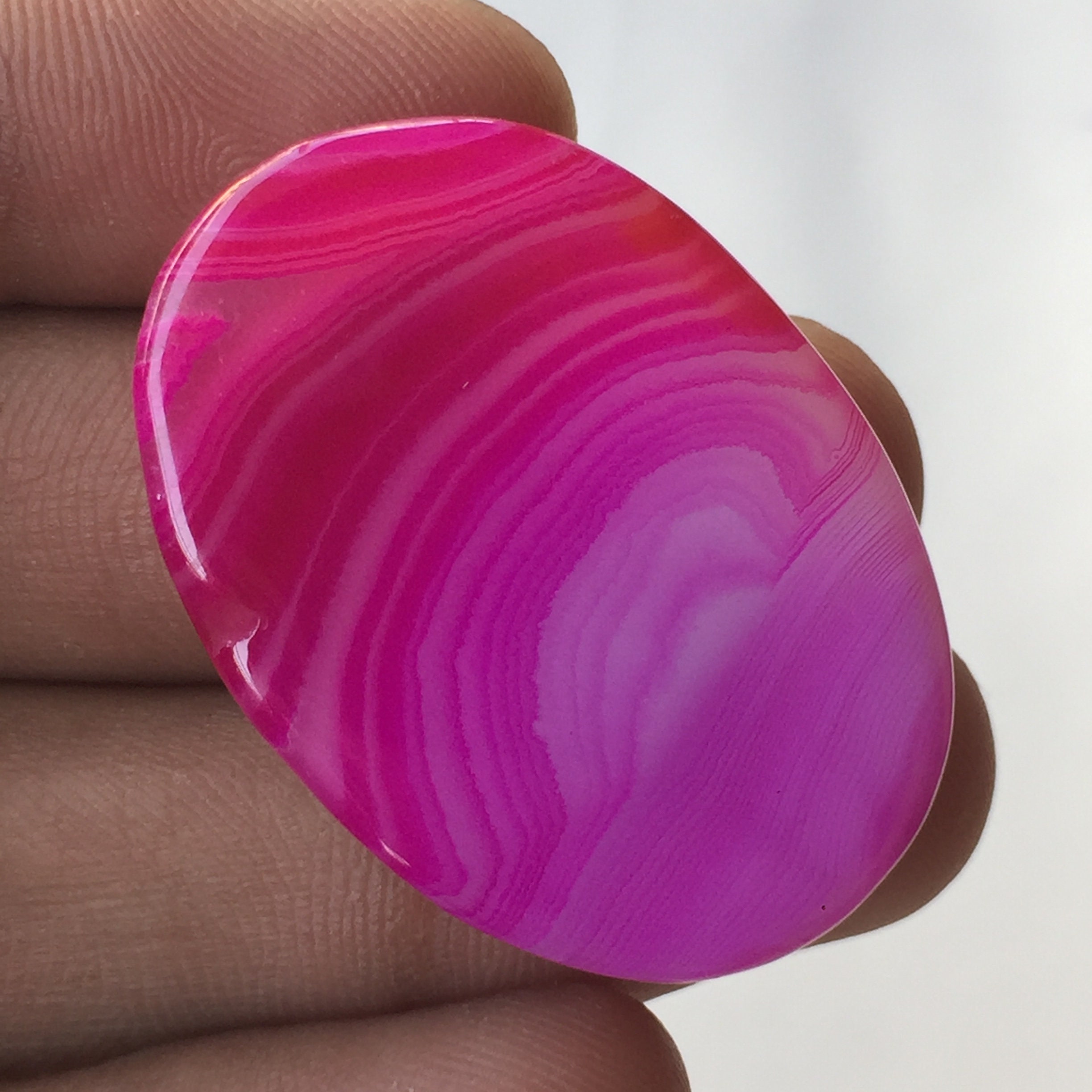 Pink Jasper Cabochon Gemstone Smooth Stone Polish Oval Shape | Etsy