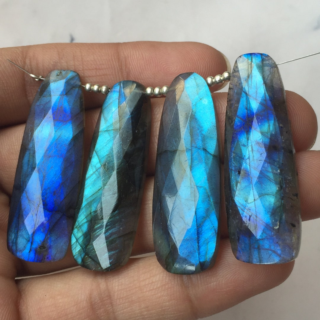 Full Blue Flashy Labradorite Faceted Gemstone, Pear Cut Labradorite ...