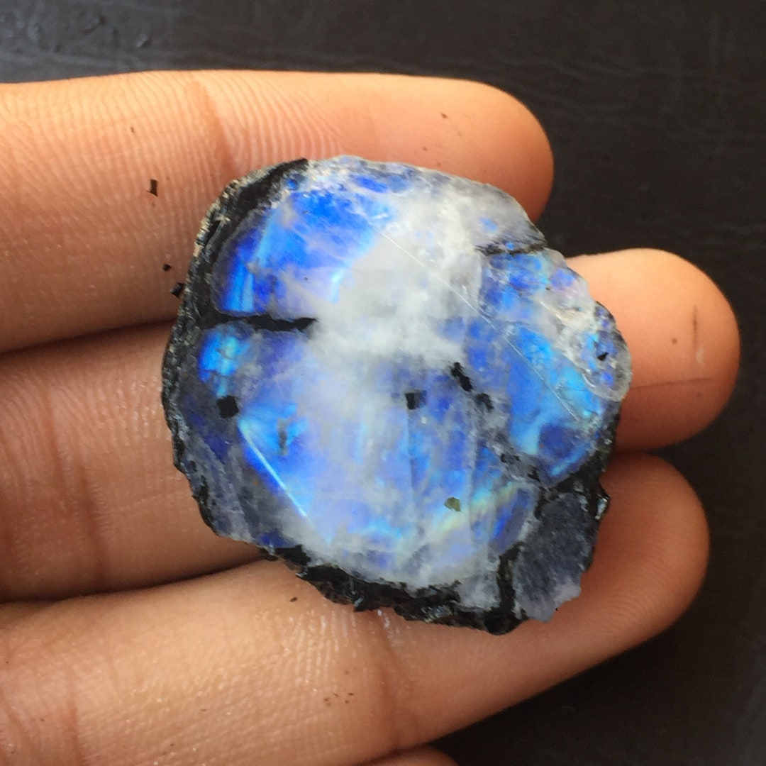 Amazing Quality Rainbow Moonstone Rough Flat Back Polish Loose Gemstone ...
