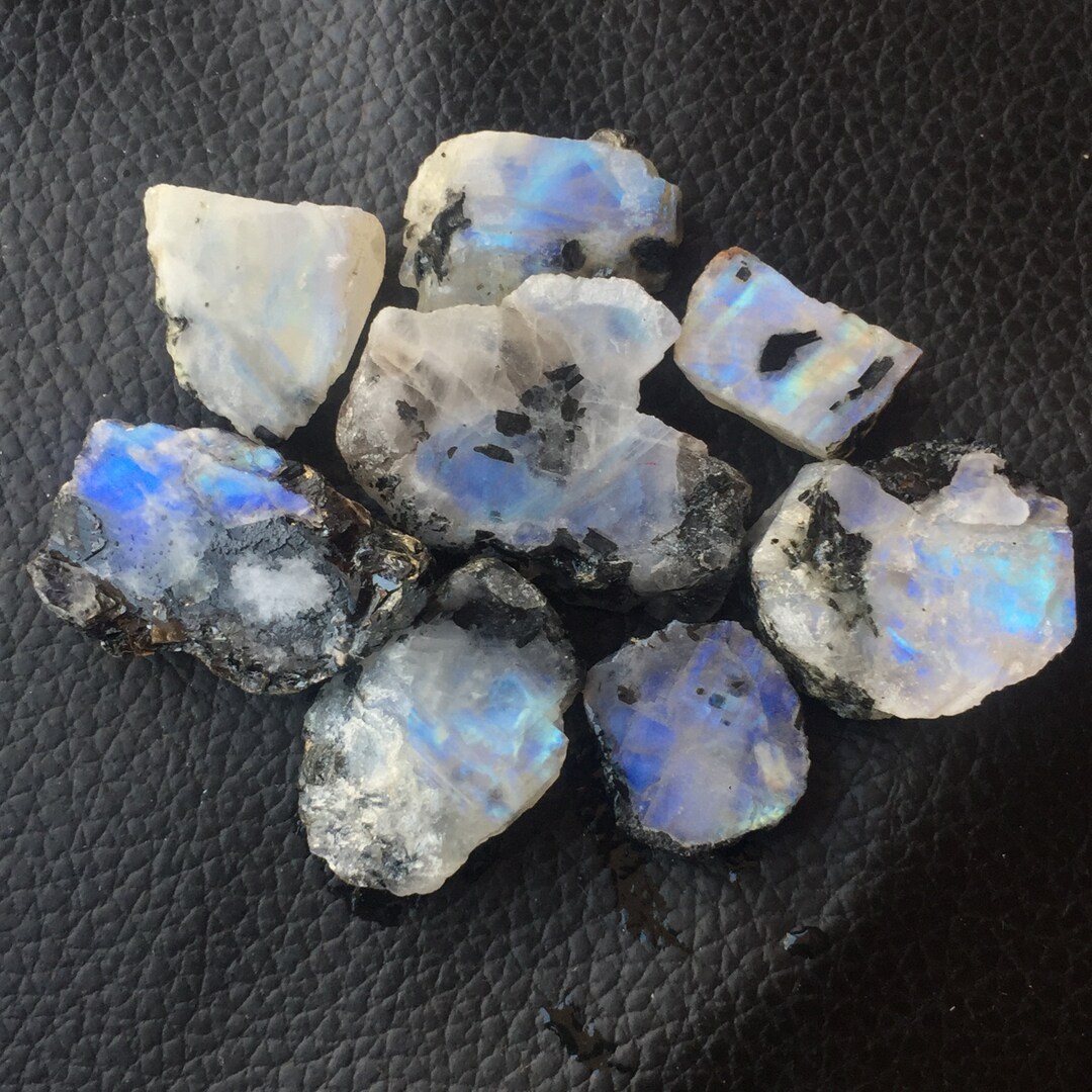 Grade Quality Blue Fire Rainbow Moonstone Approx. Size 33x24x7 MM Use ...