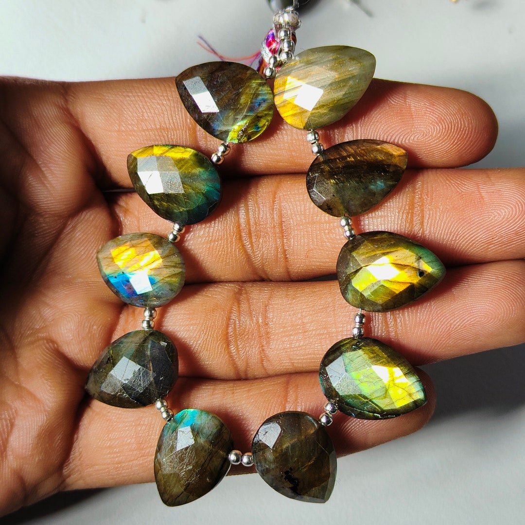 Rarest Full Flashy Labradorite Briolette Gemstone Size 18x13 MM 10 ...